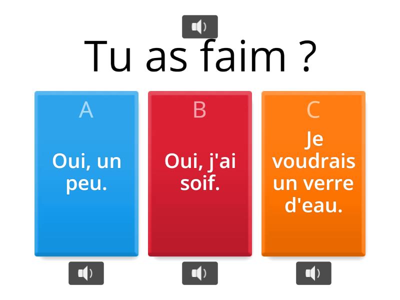 Tu as faim ? - Quiz