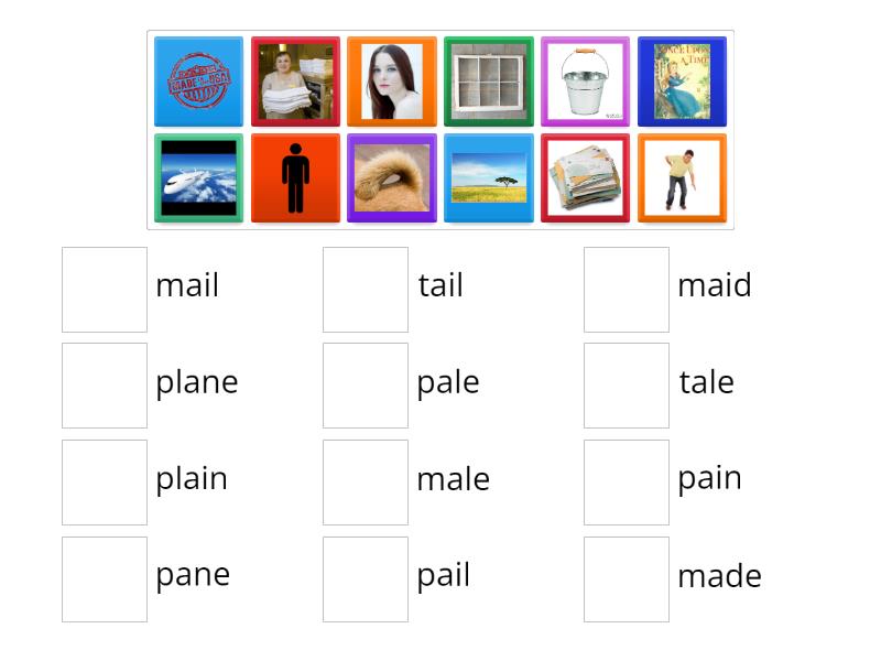 homophones ai and a-e - Match up