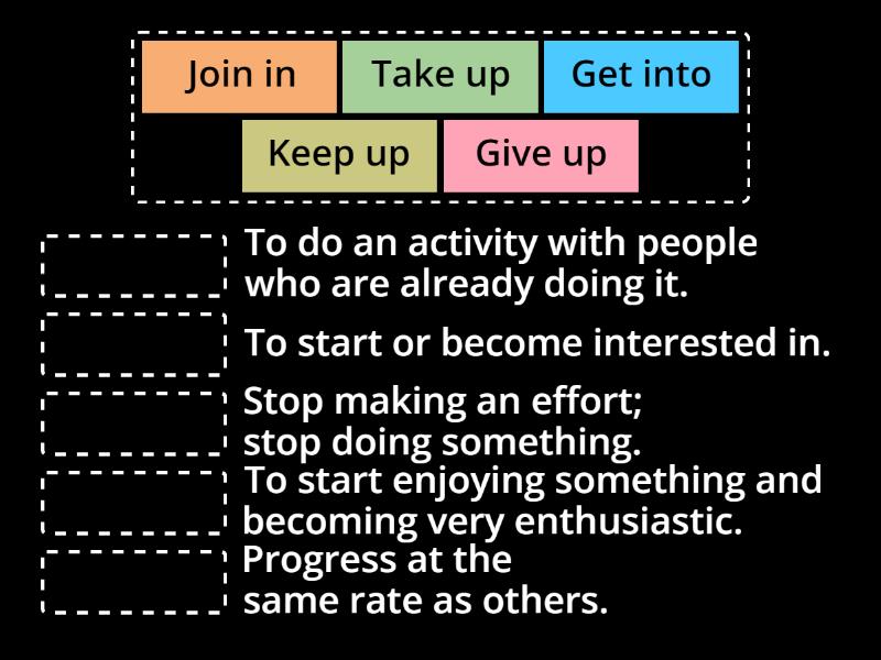 Hobbies B2 - phrasal verbs - Match up