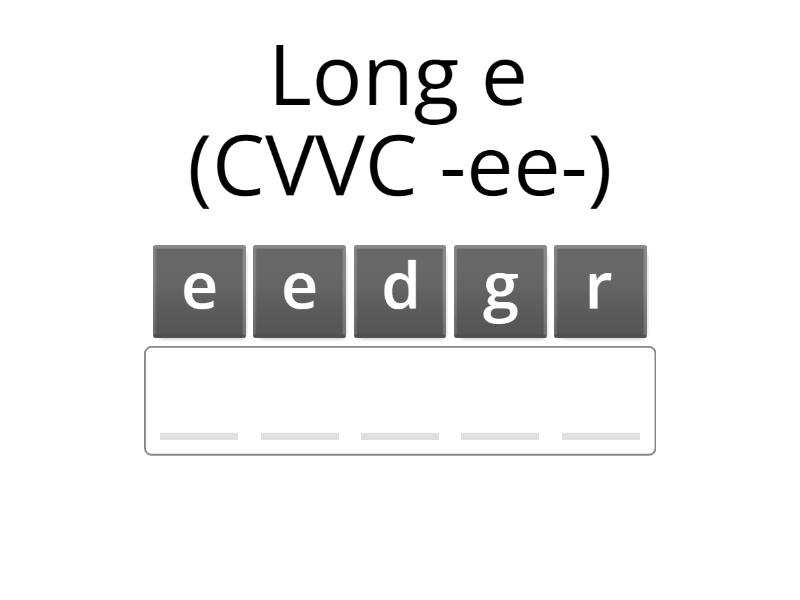 WWP Sort 20 - Short e (CVC and CVVC) and Long e (CVVC) - Anagram