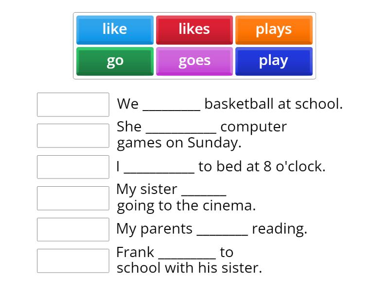 Present Simple - Match up