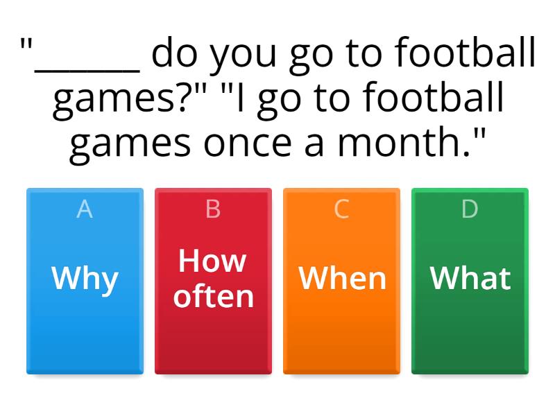 English 2 - Question words - Quiz