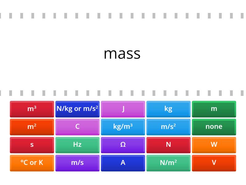 KS4 Physics Units - Find the match