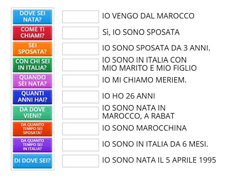 DOMANDE E RISPOSTE (donna) - Match up