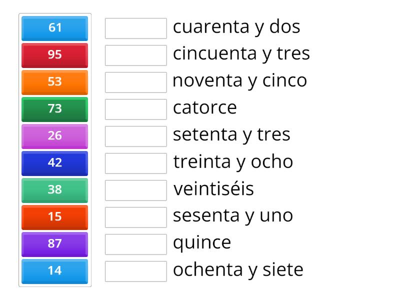 Los Números - Match up