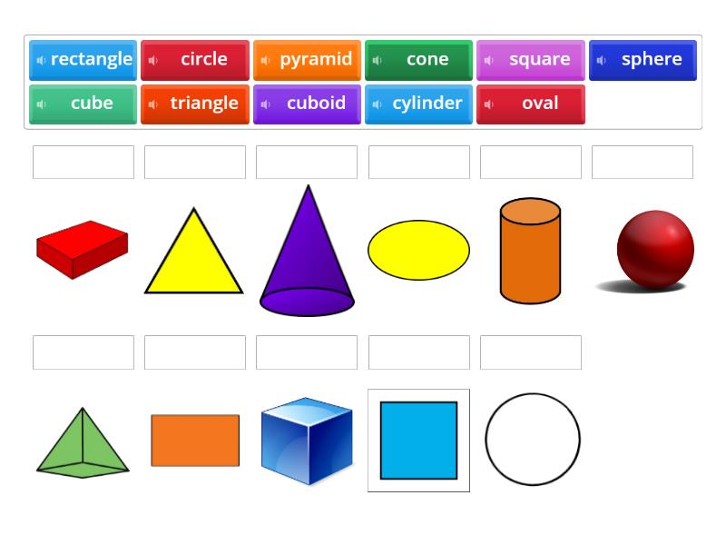 flat and solid shapes - Match up
