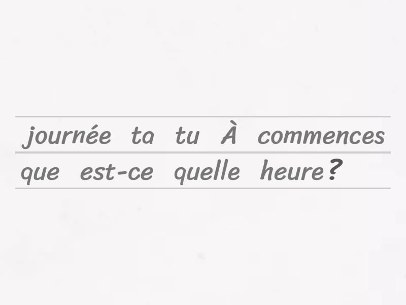 Les questions de la routine - Unjumble