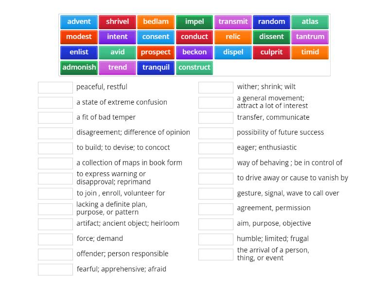 Step 3 vocabulary - Match up