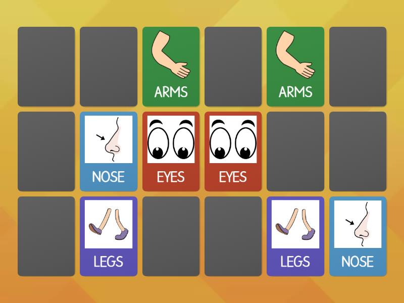 MEMORY GAME - PARTS OF BODY! - Matching pairs