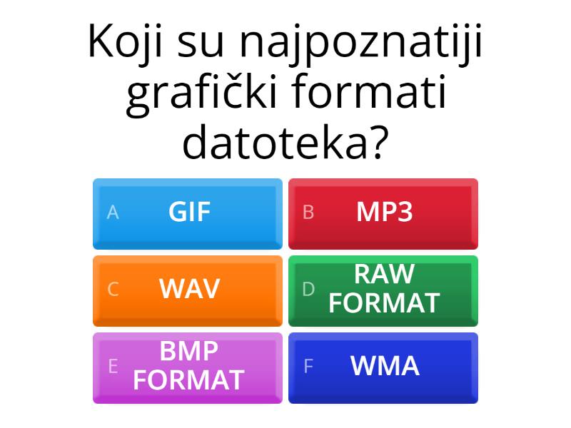 Formati datoteka - Quiz