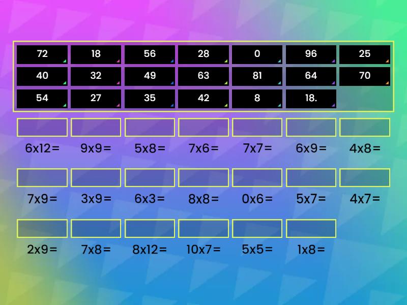 Multiplication - Match up