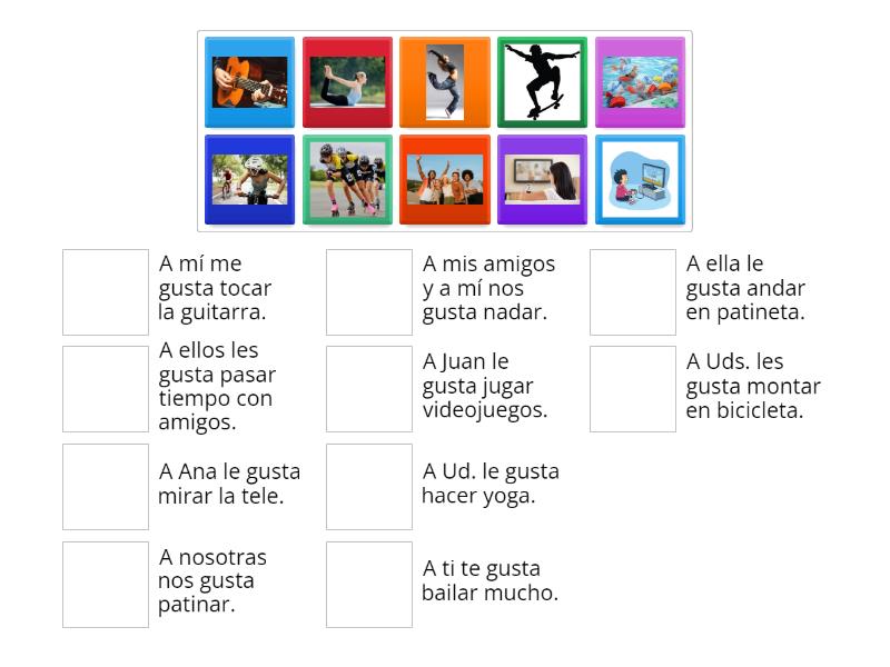 Gustar + infinitives (2024) - Match up