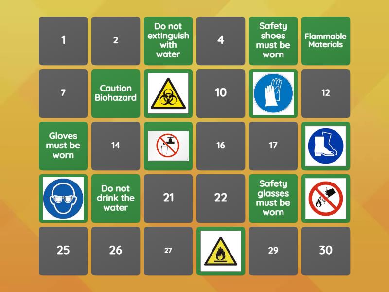 Health and safety signs memory - Matching pairs