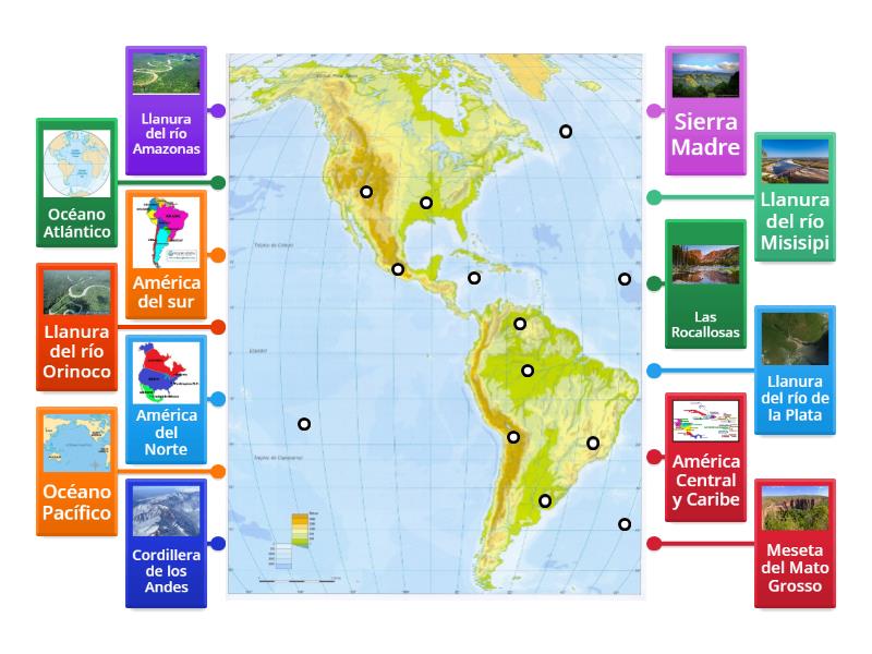 El continente americano - Imagem com legenda