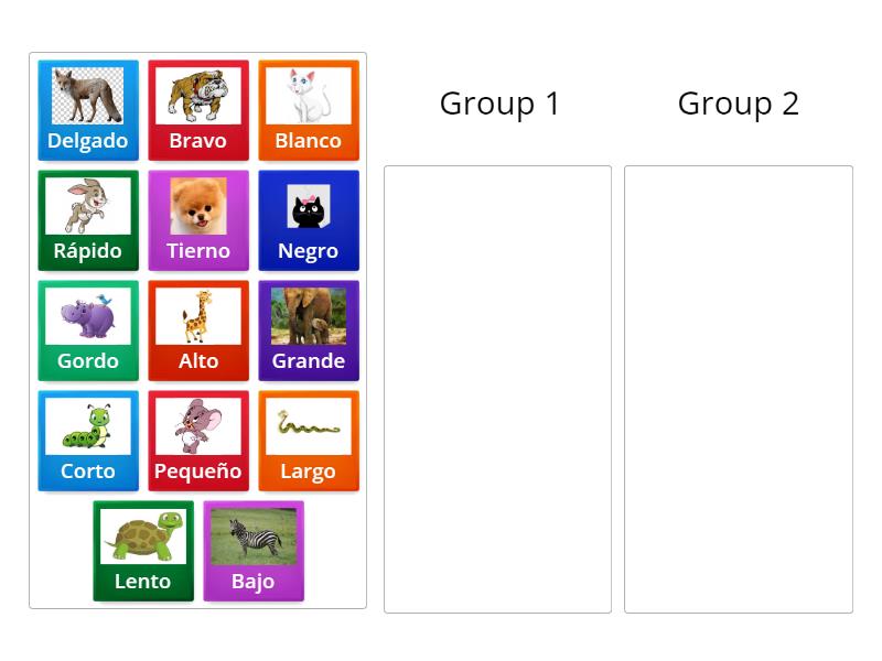 OPUESTOS CON ANIMALES - Group sort