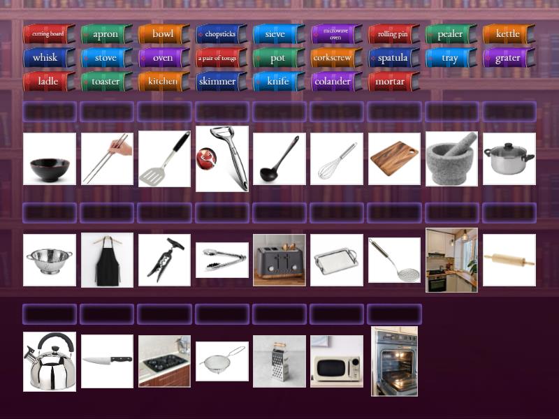 of kitchenware - Match up