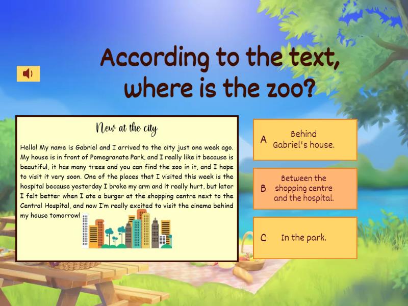 Reading comprehension - Flyers - Cuestionario