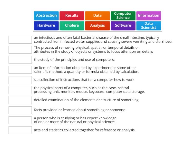 Data Science - Do Now Activity - Match up