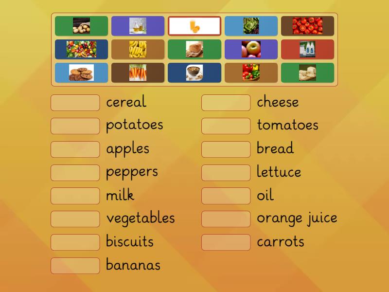 Food SS 5.2 - Match up