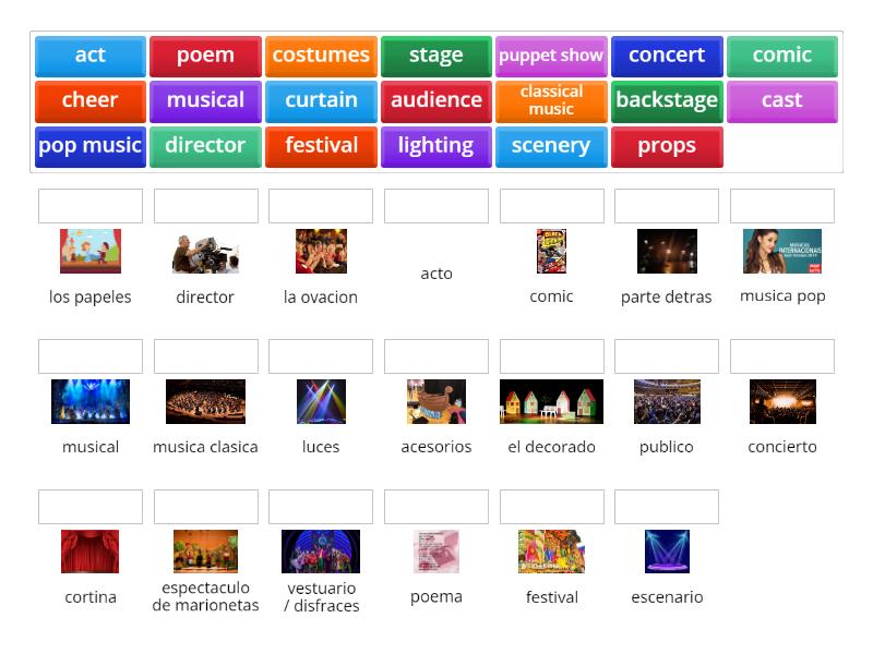 Susana - English - Unit 7 - Theatre (All Vocabulary) - Match up