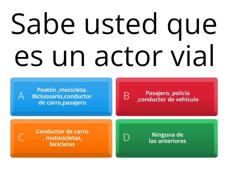 Conceptos En Seguridad Vial - Quiz