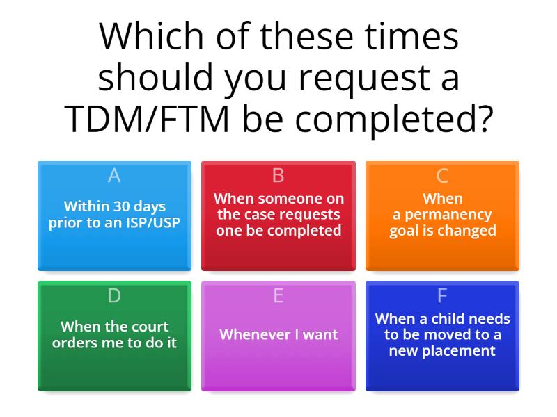 FTM/TDM post test - Quiz