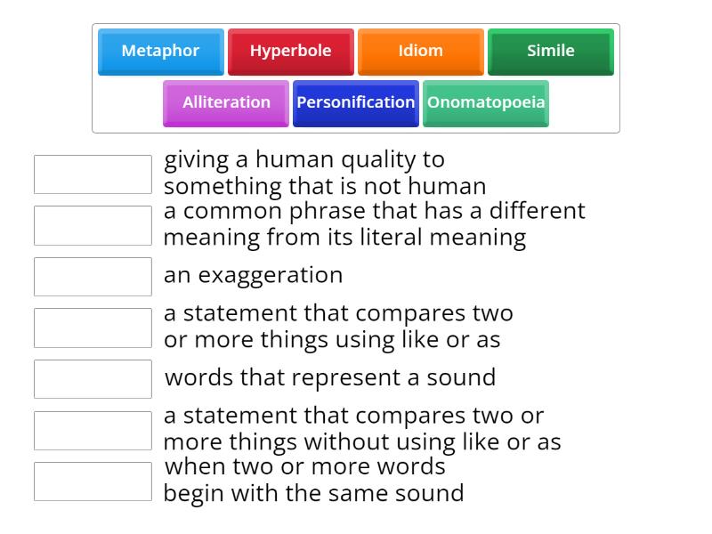 Figurative Language - Match up