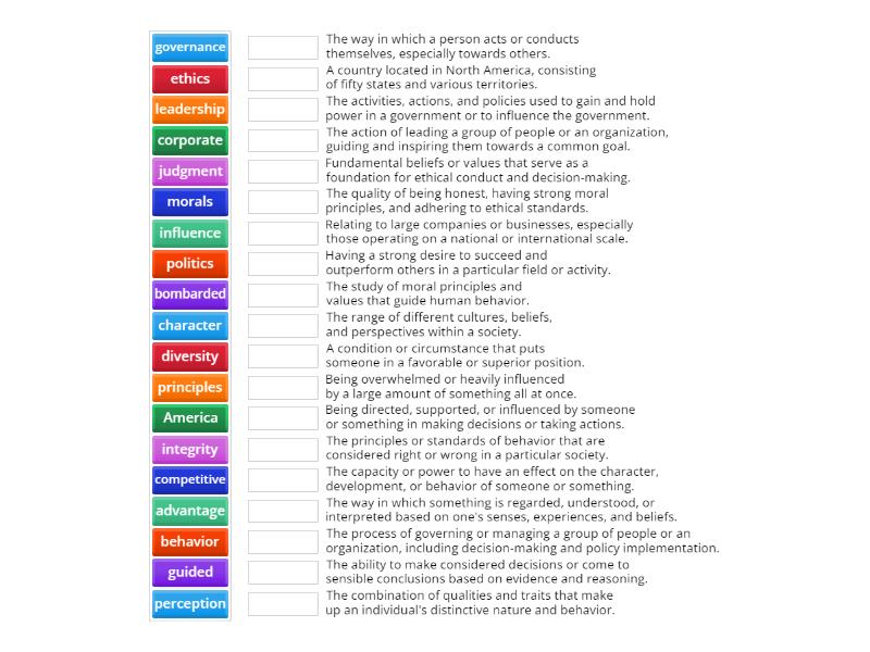 Pearson #7 Vocabulary - Match up