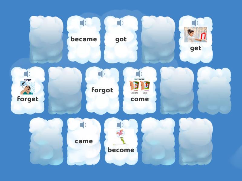 Irregular Verbs - get->got, sell->sold - Matching pairs