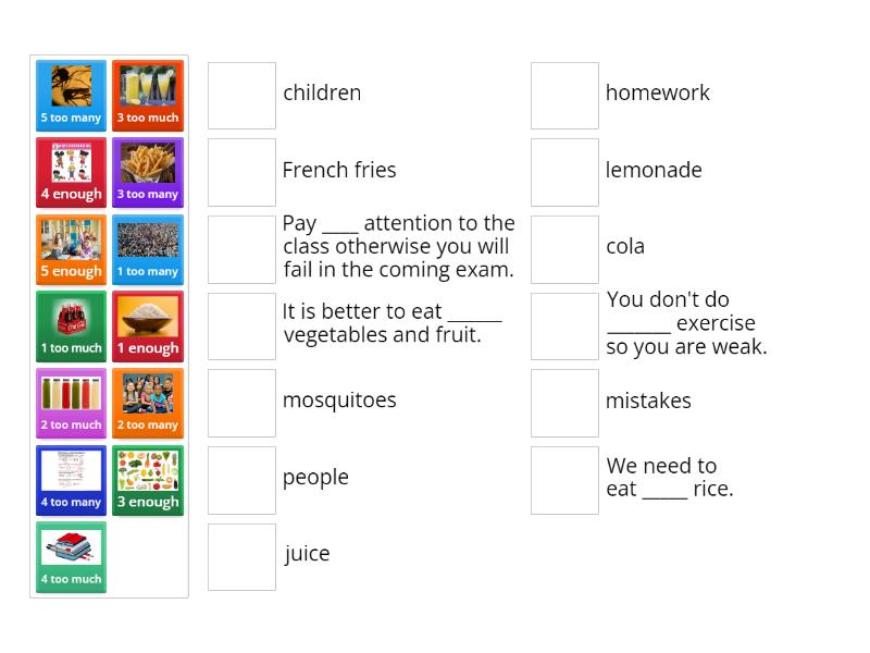 4C determiners - Match up