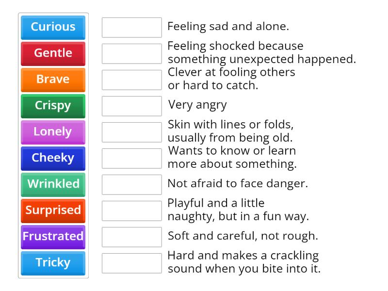 The Gingerbread Man Adjectives Practice - Une las parejas