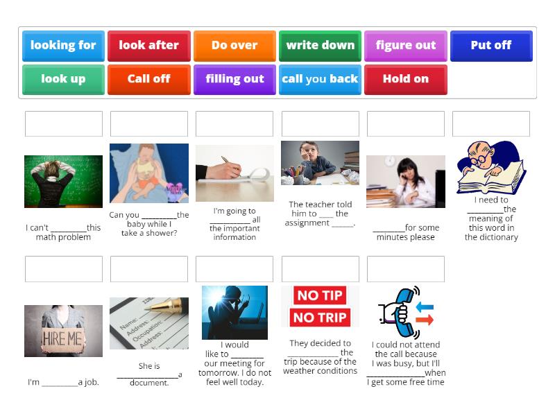 workplace phrasal verbs - Match up