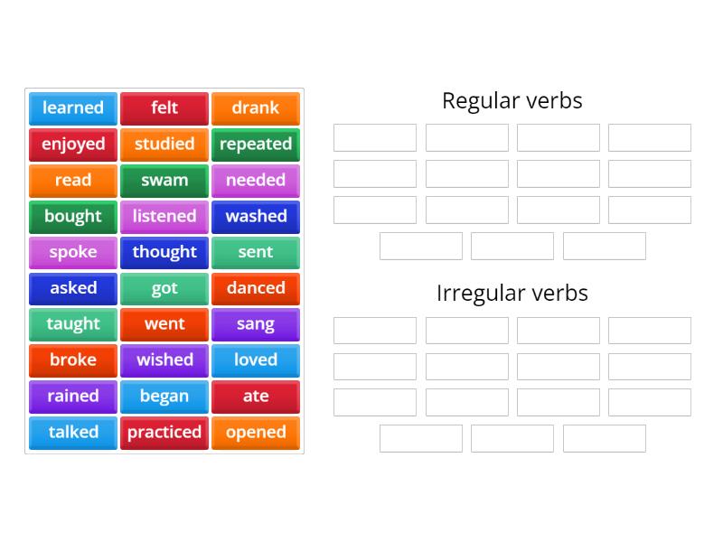 Regular and Irregular verbs - Group sort