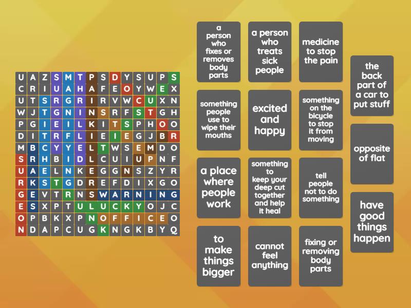 The Day I Split My Chin - Wordsearch