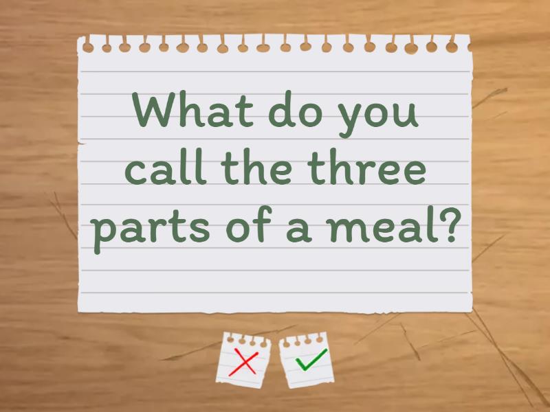 Restaurant quiz - Flash cards