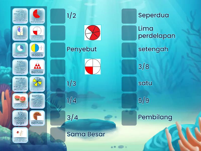 Mengenal pecahan - Match up