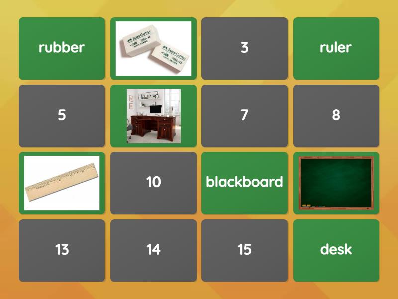 Spotlight 5 school objects copy - Matching pairs
