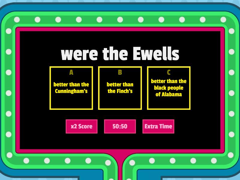 to kill a mocing bird - Gameshow quiz