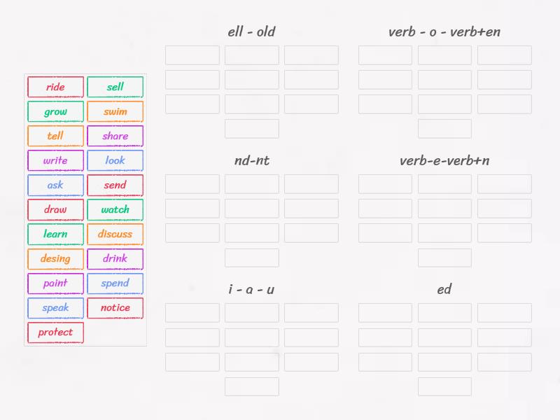 verbs - Group sort