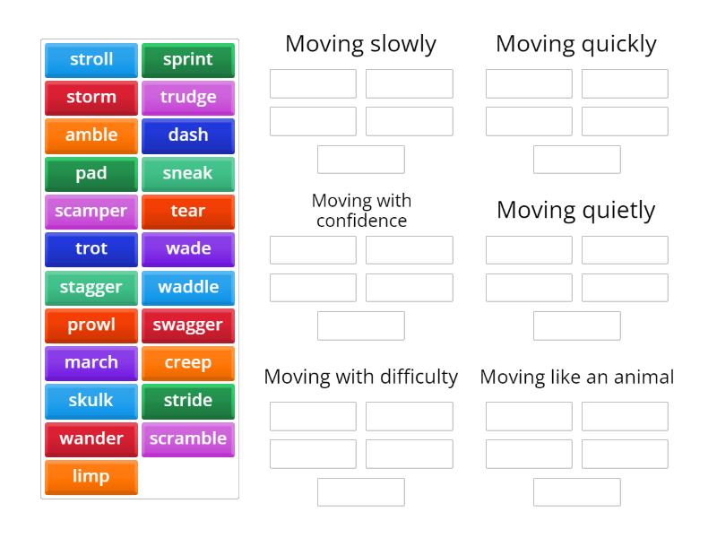 Vocabulary - Ways of moving - Group sort