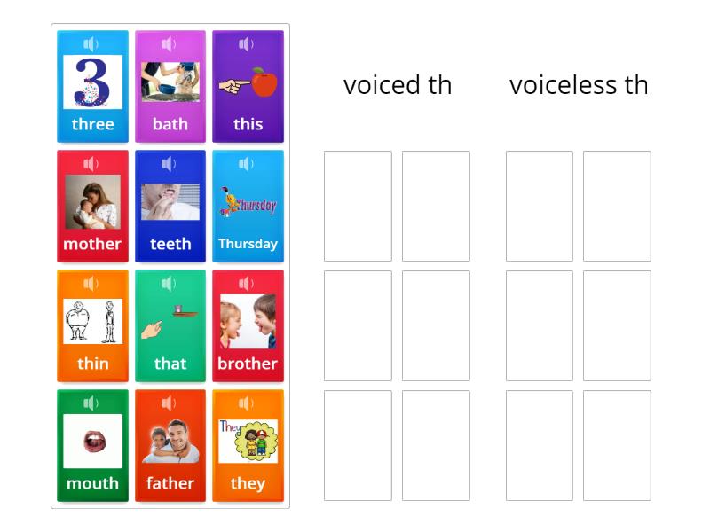 康軒WW4 U1 Phonics Voiced th/ Voiceless th - Ordenar por grupo