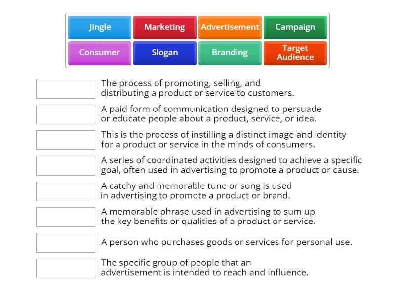 Advertisements Grade 11 Vocabulary Builder - Match up