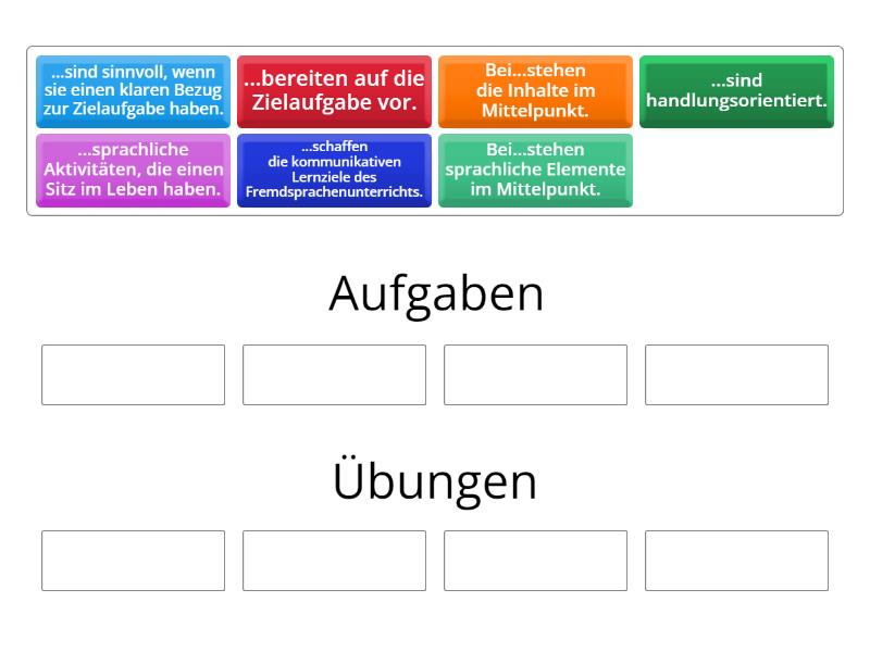 Aufgaben und Übungen - Group sort