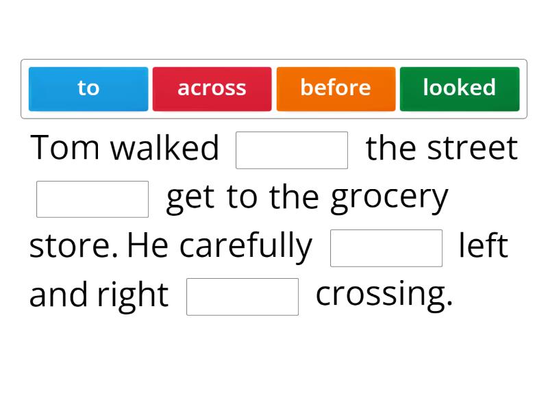 Prepositions of Direction - Missing word