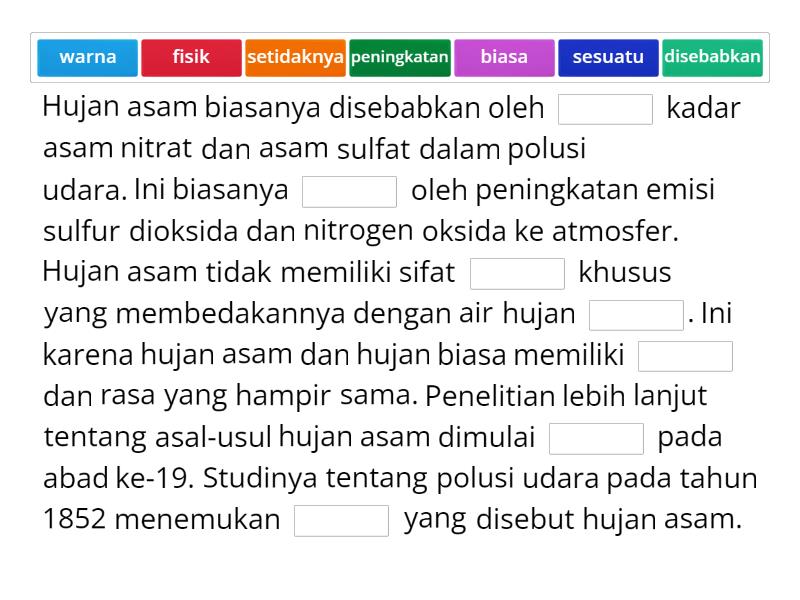 Melengkapi Kalimat Rumpang Teks Eksplanasi - Missing word