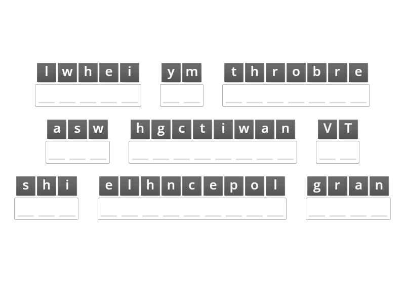While and When game - Anagrama