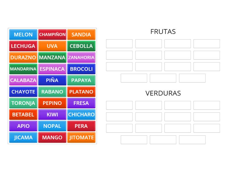 FRUTAS Y VERDURAS - Group sort