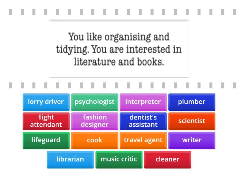 WW 4 Unit 4 find a job - Find the match