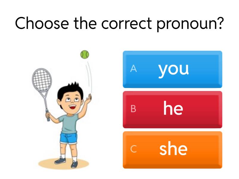 CHOOSE the correct Subject pronoun - Questionário