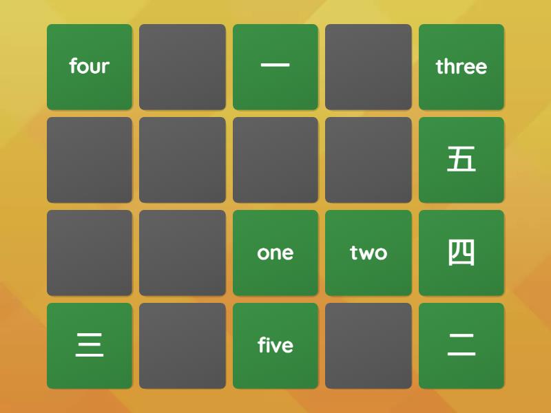 Year 5 Semester 1 Number Characters - Matching pairs